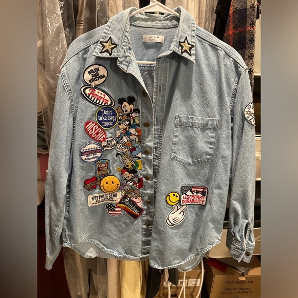 Jackets & Coats | Cartoon Denim Shirt With Patches Best For Disney ...